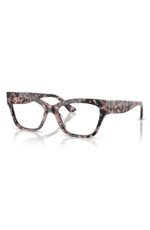 VOGUE 52mm Cat Eye Optical Glasses - Pink Tortoise
