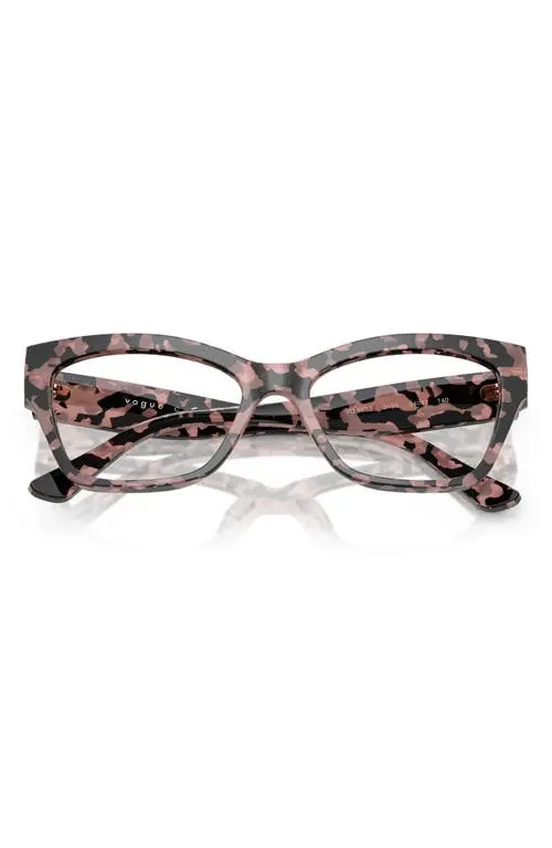 VOGUE 52mm Cat Eye Optical Glasses - Pink Tortoise