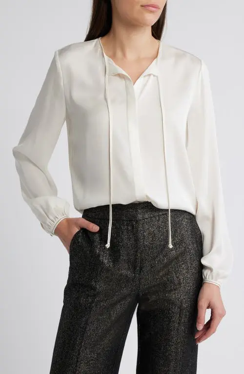 Kobi Halperin Eliza Silk Blend Button-up Top - Ivory