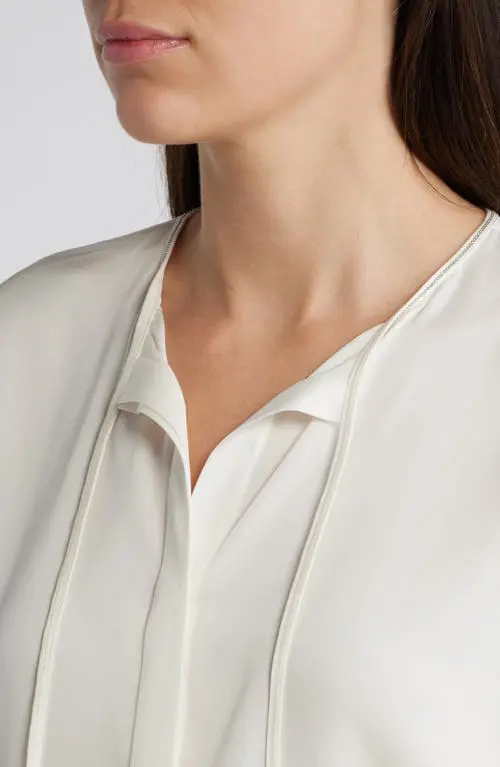 Kobi Halperin Eliza Silk Blend Button-up Top - Ivory