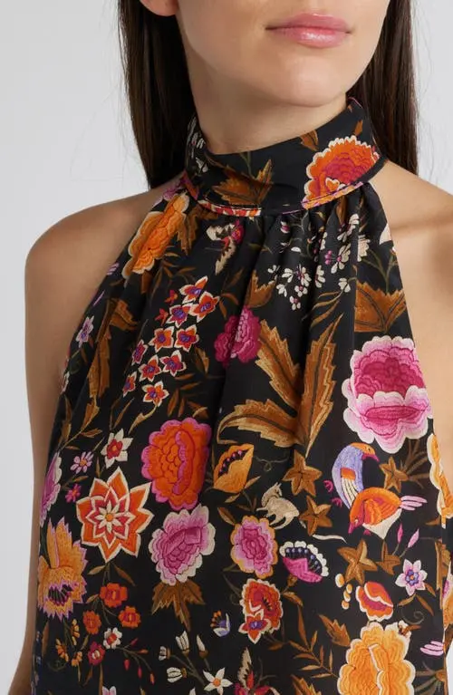Kobi Halperin Madison Floral Silk Halter Top