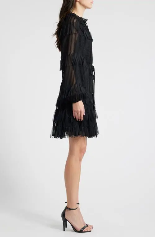 Kobi Halperin Nora Long Sleeve Chiffon Cocktail Dress