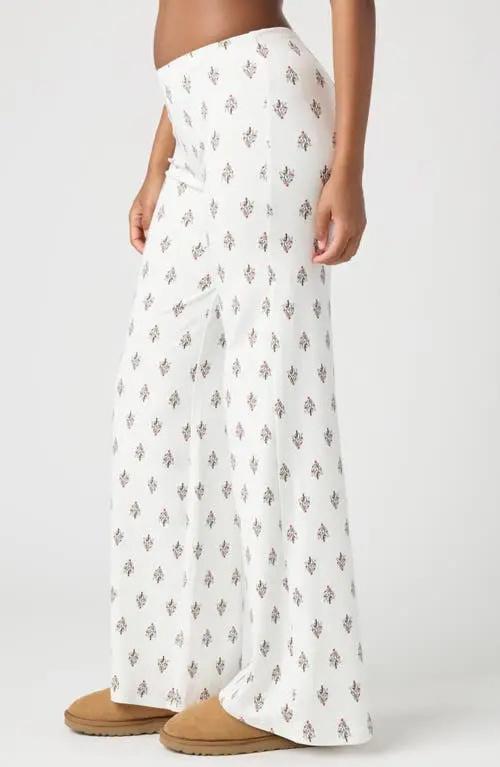 FLORENCE BY MILLS Rib Print Pants - Bright White Trees