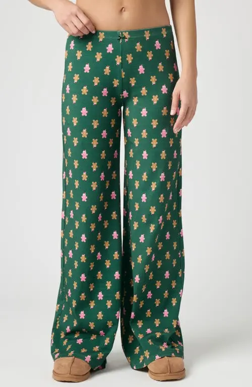 FLORENCE BY MILLS Rib Print Pants - Grn Gingerbrd