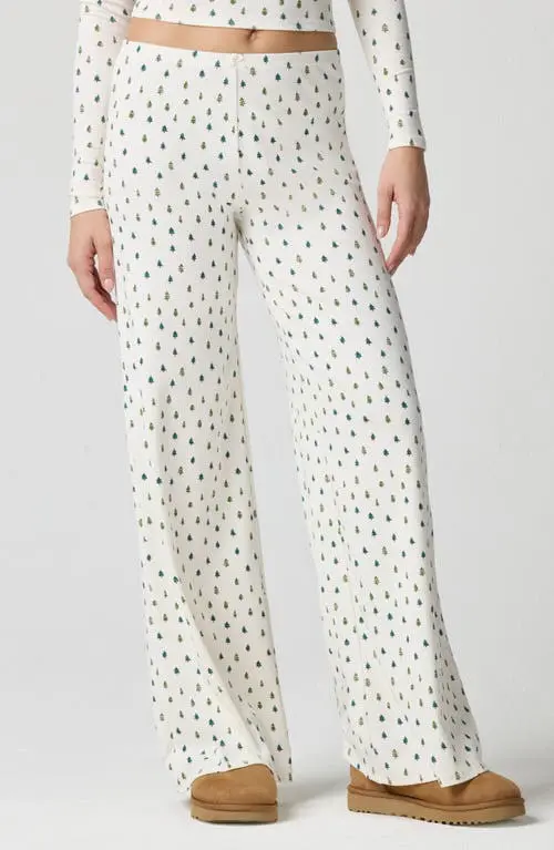 FLORENCE BY MILLS Rib Print Pants - Ivory/pine