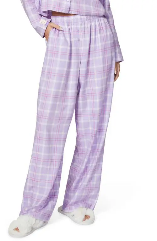 FLORENCE BY MILLS Plaid Flannel Sleep Pants - Millie Lavender Plaid
