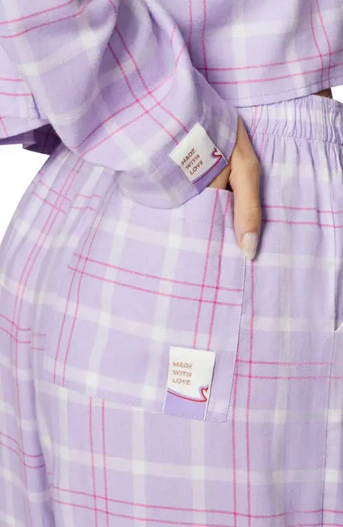 FLORENCE BY MILLS Plaid Flannel Sleep Pants - Millie Lavender Plaid