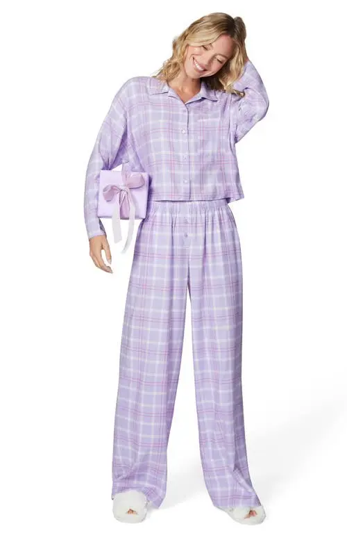 FLORENCE BY MILLS Plaid Flannel Sleep Pants - Millie Lavender Plaid