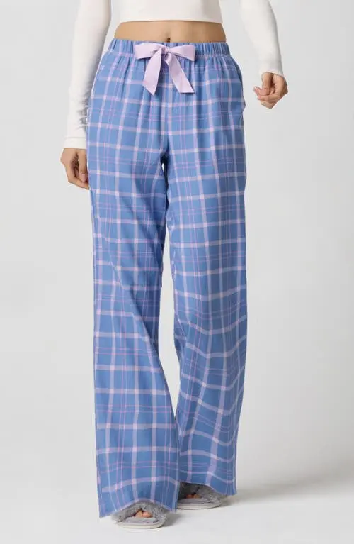 FLORENCE BY MILLS Plaid Flannel Sleep Pants - Vintage Blue Plaid