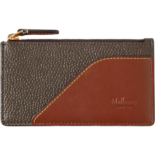 Mulberry Heritage Leather Zipped Long Card Holder - Mole-cognac