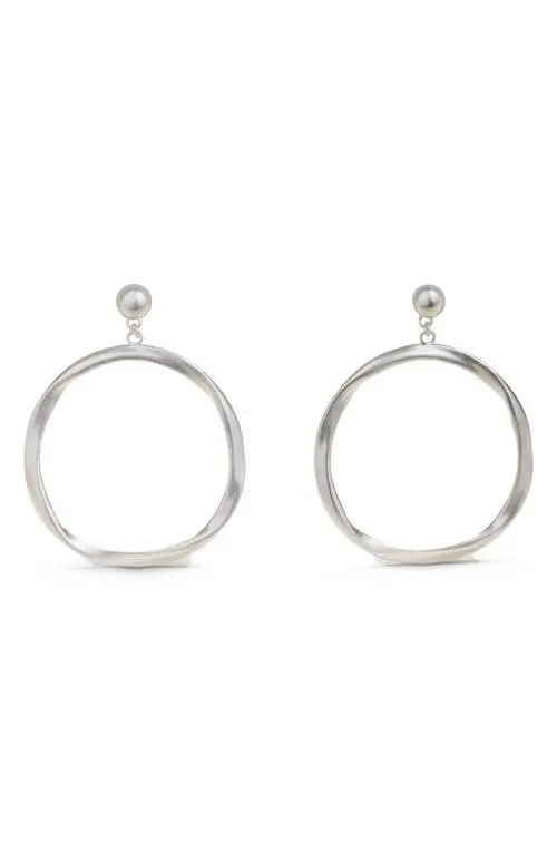 Cult Gaia Serene Drop Hoop Earrings - Antique Silver