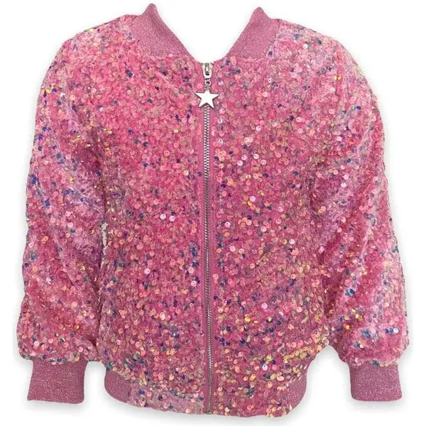LOLA + THE BOYS Sequin Bomber Jacket