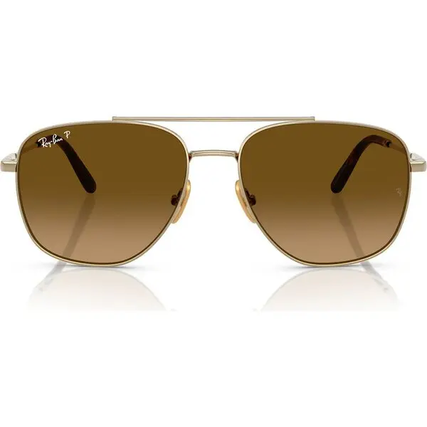 Ray-ban 59mm Polarized Sunglasses - Gold Flash