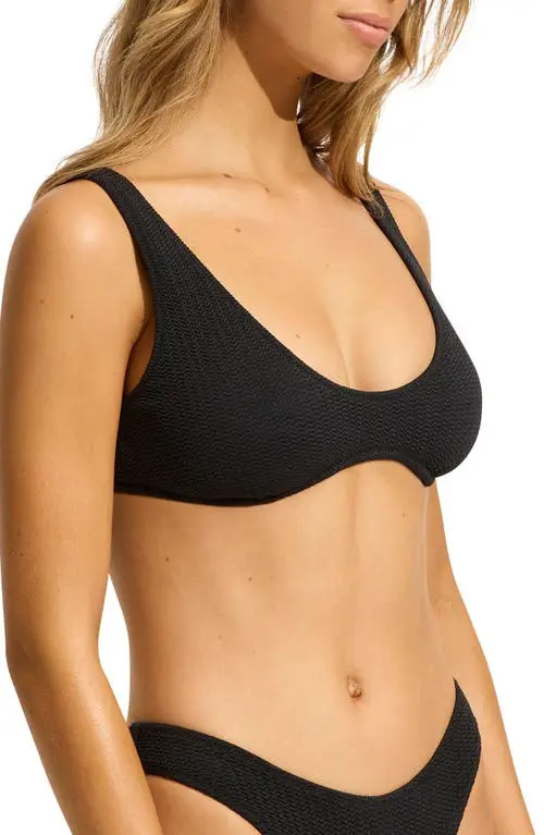 Seafolly Sea Dive Multi Fit Longline Bikini Top