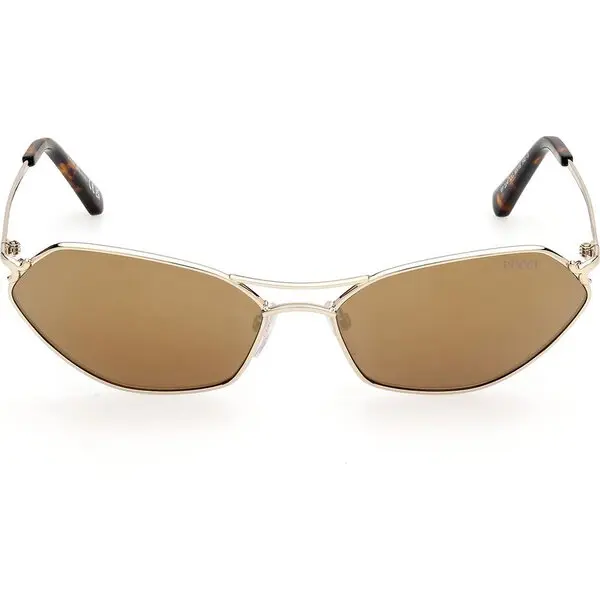 Emilio Pucci Geometric Sunglasses - Gold / Brown Mirror
