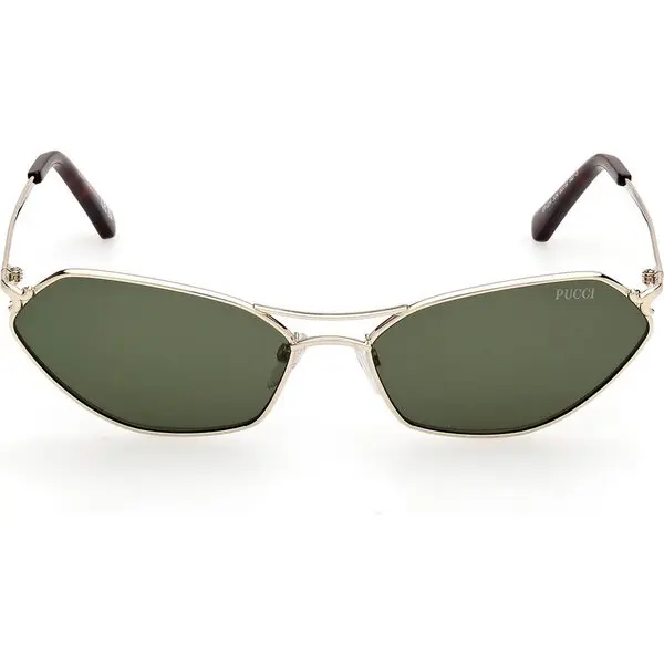 Emilio Pucci Geometric Sunglasses - Gold / Green
