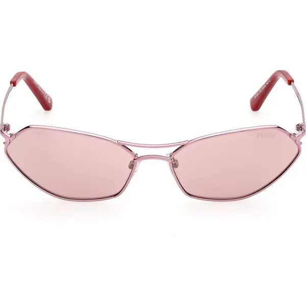 Emilio Pucci Geometric Sunglasses - Shiny Pink / Bordeaux Mirror