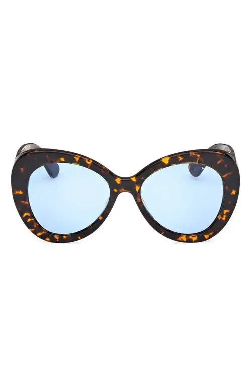 Emilio Pucci 56mm Round Frame Sunglasses - Dark Havana / Bright Blue