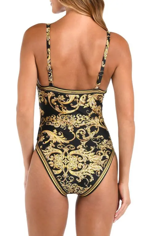 L'Agence Remi Baroque One-piece Swimsuit - Black