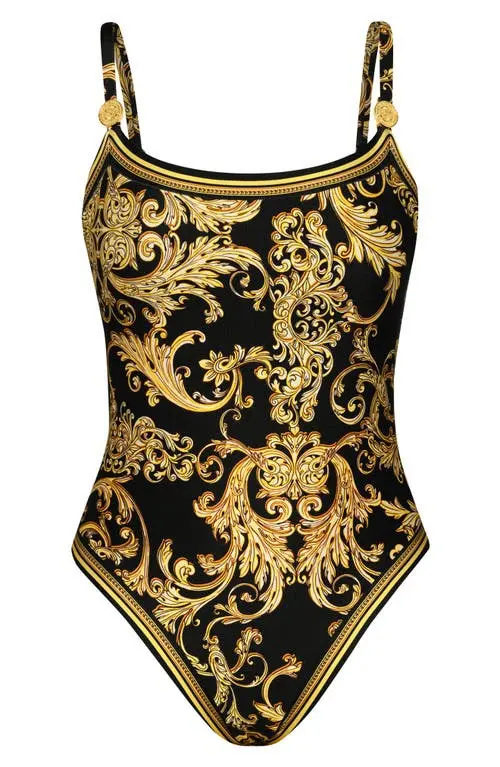 L'Agence Remi Baroque One-piece Swimsuit - Black