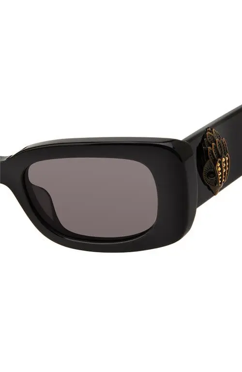 Kurt Geiger Rectangular Sunglasses - Black/ Smoke
