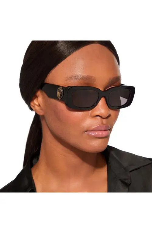 Kurt Geiger Rectangular Sunglasses - Black/ Smoke