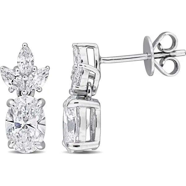 JULIANNA B. 14k Lab-grown Diamond Drop Earrings - White Gold