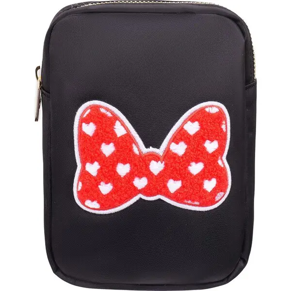 BLOC BAGS Mini Heart Bow Cosmetics Bag - Black/red