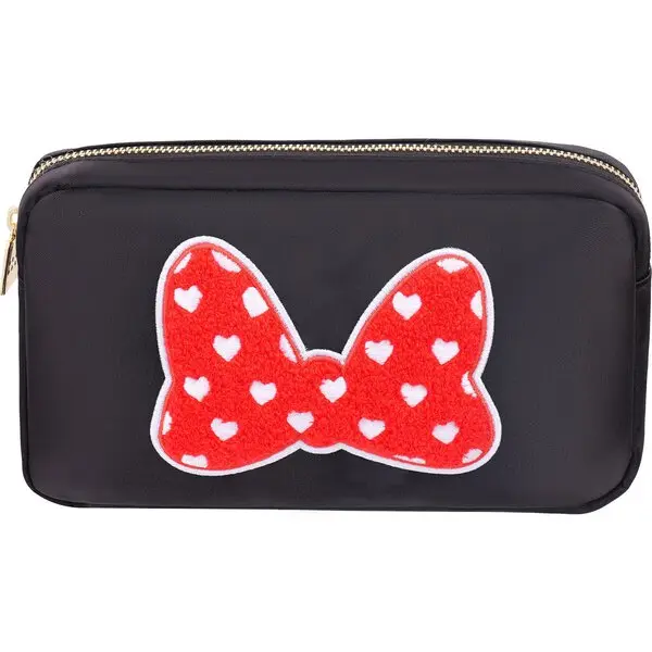 BLOC BAGS Medium Heart Bow Cosmetics Bag - Black/red