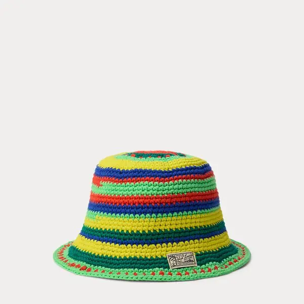 Ralph Lauren Striped Crocheted Bucket Hat