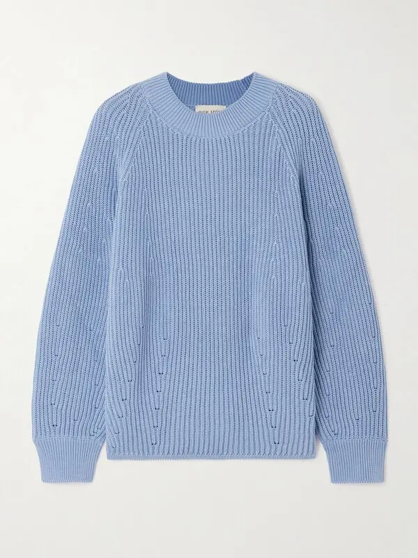 HIGH SPORT Greta Ribbed Cotton Sweater