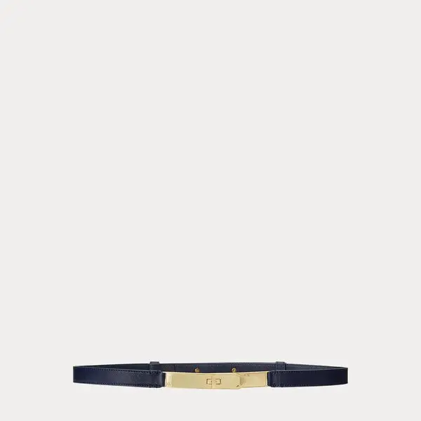 Ralph Lauren Turn-lock Skinny Leather Belt - Refined Navy