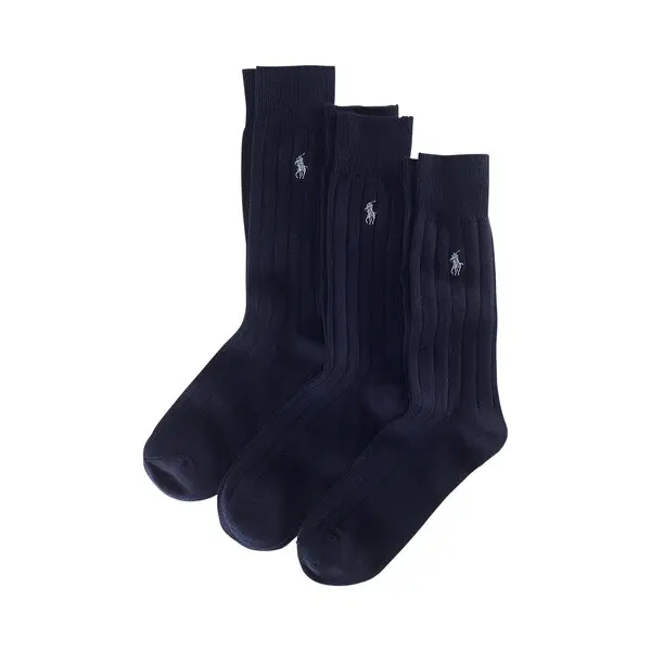 Ralph Lauren Ribbed Cotton-blend Trouser Socks - Navy Assorted
