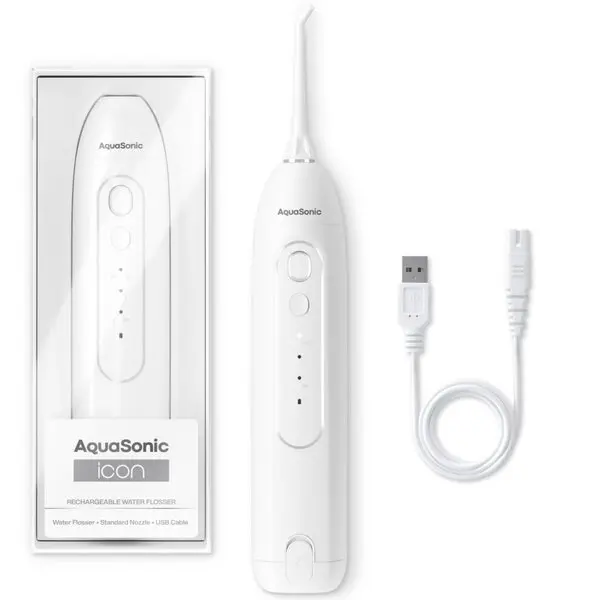 AQUASONIC Icon Electric Water Flosser - White