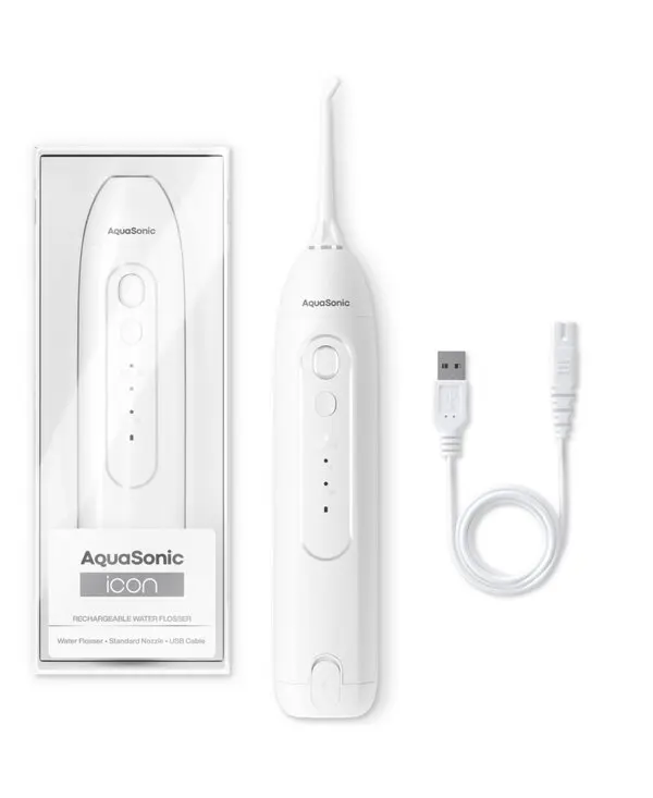 AQUASONIC Icon Electric Water Flosser - White