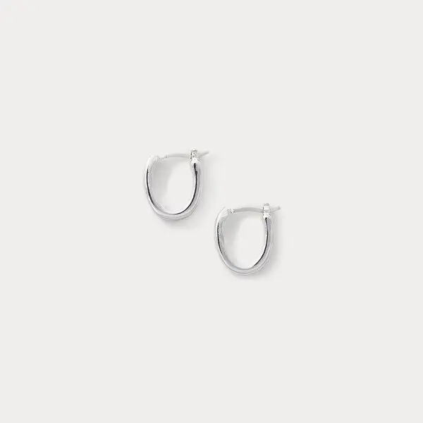 Ralph Lauren Oval Hoop Earrings - Silver