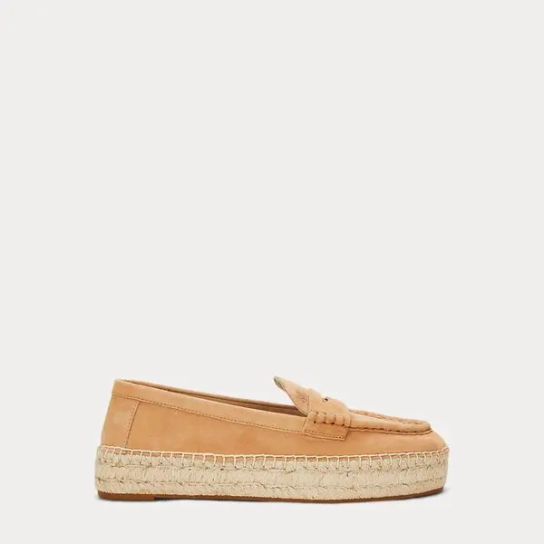 Ralph Lauren Luize Suede Loafer Espadrille - Buff