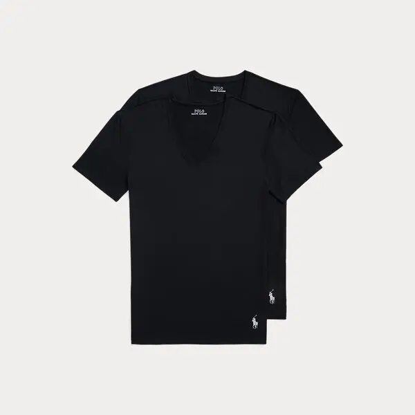 Ralph Lauren Perfect Flex V-neck Undershirt 2-pack - Polo Black