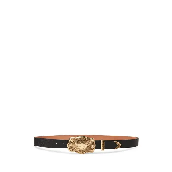Ralph Lauren Tooled-buckle Pebbled Calfskin Belt
