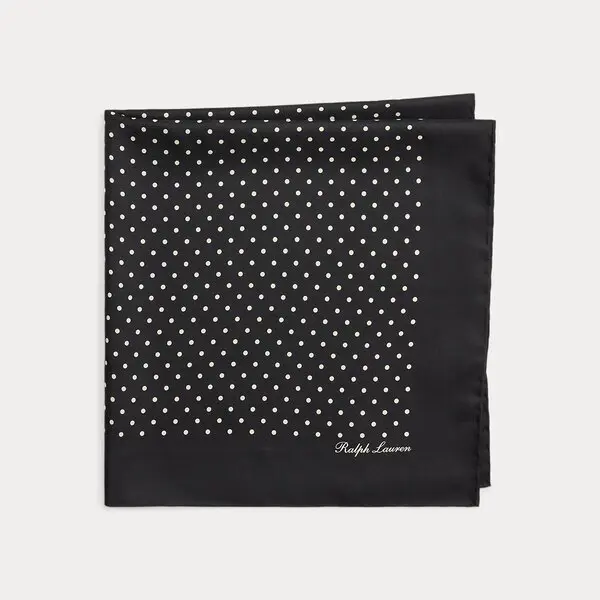 Ralph Lauren Polka-dot Silk Scarf - Black