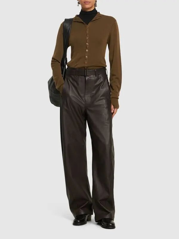 LEMAIRE Seamless Wool Knit Fitted Cardigan
