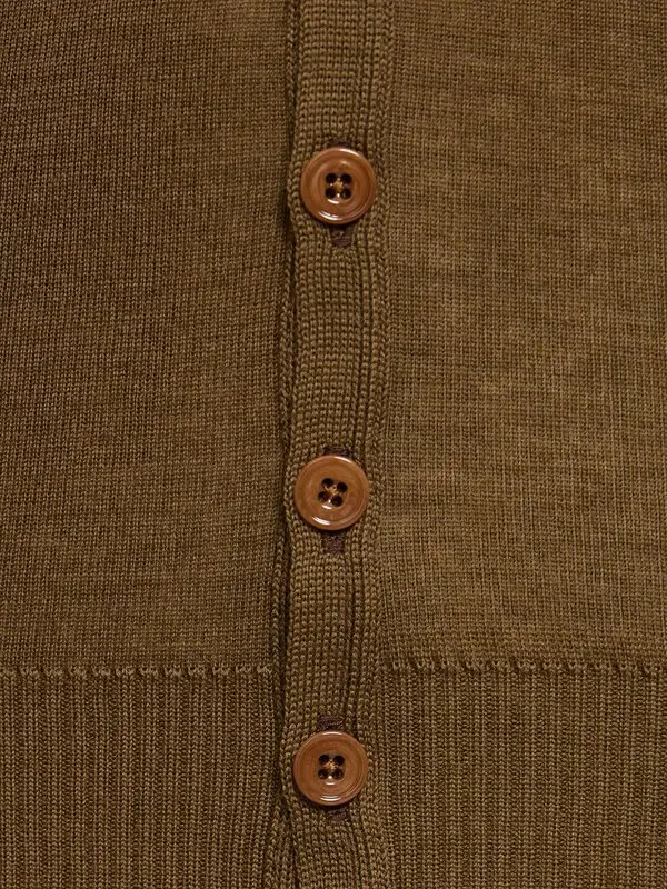 LEMAIRE Seamless Wool Knit Fitted Cardigan