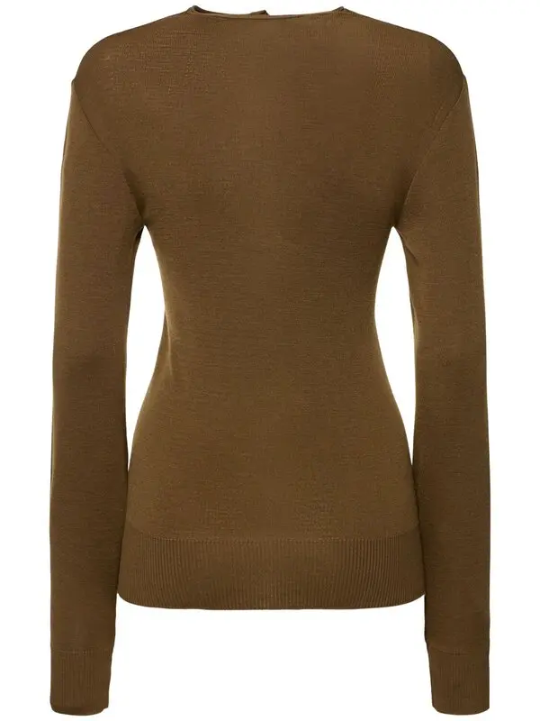 LEMAIRE Seamless Wool Knit Fitted Cardigan