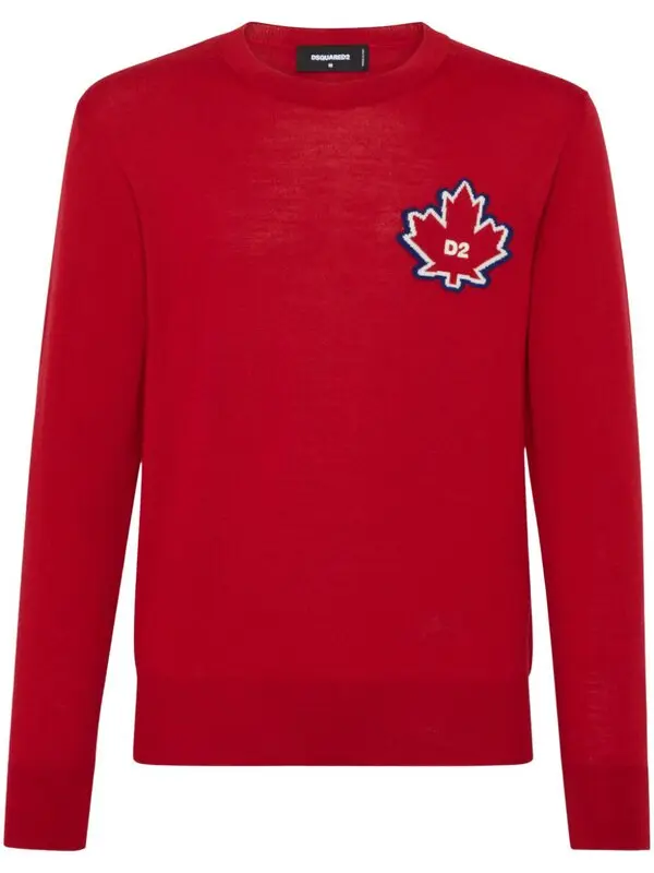 Dsquared2 Embroidered Logo Jumper - Red