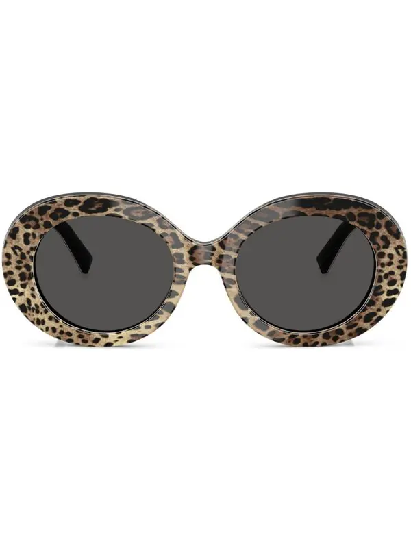 Dolce & Gabbana Leopard-print Sunglasses - Brown