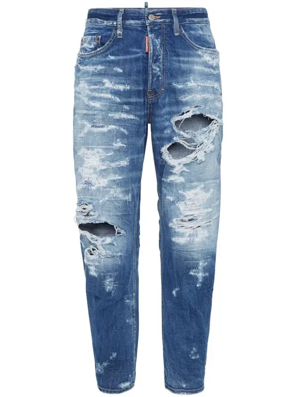 Dsquared2 Distressed Straight-leg Jeans