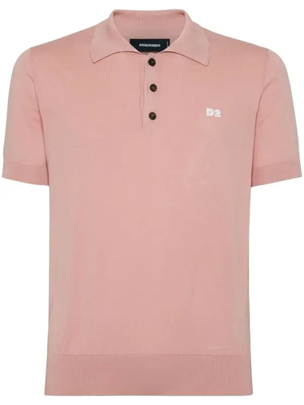 Dsquared2 Logo-embroidered Polo Shirt - Pink