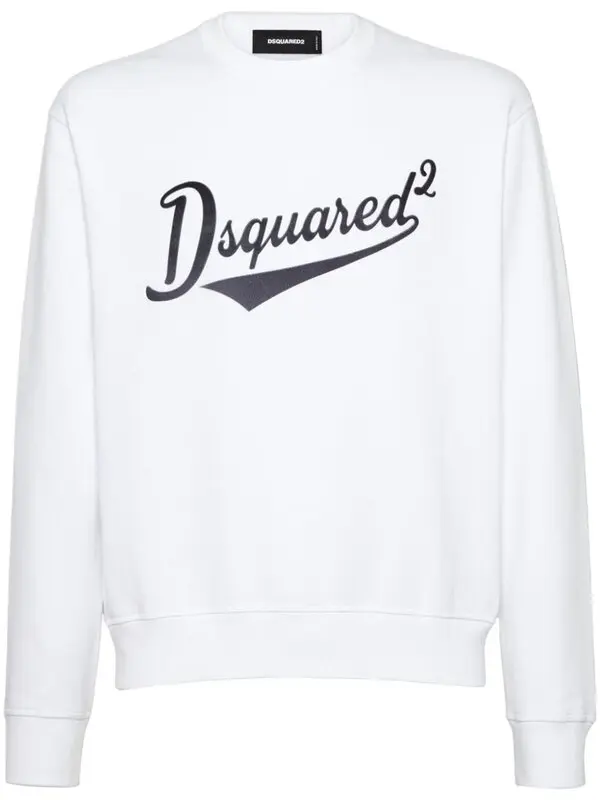 Dsquared2 Cotton Sweatshirt With Logo Print - White