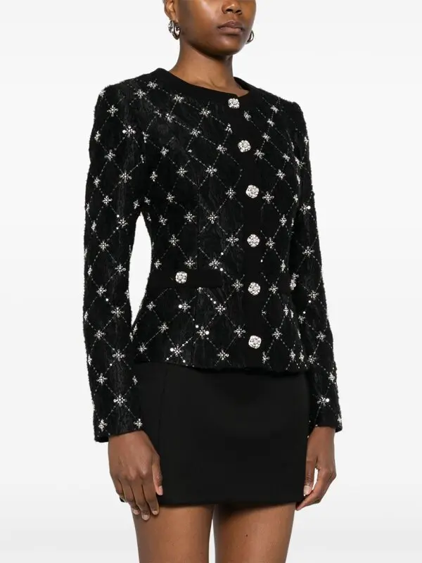 NISSA Embroidered Jacquard Jacket