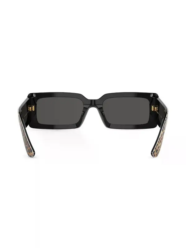 Dolce & Gabbana Leopard Print Rectangle Sunglasses